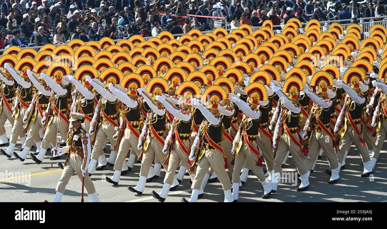 NEW DELHI, INDIA - JANUARY 26: A contingent of the Railway Protection ...