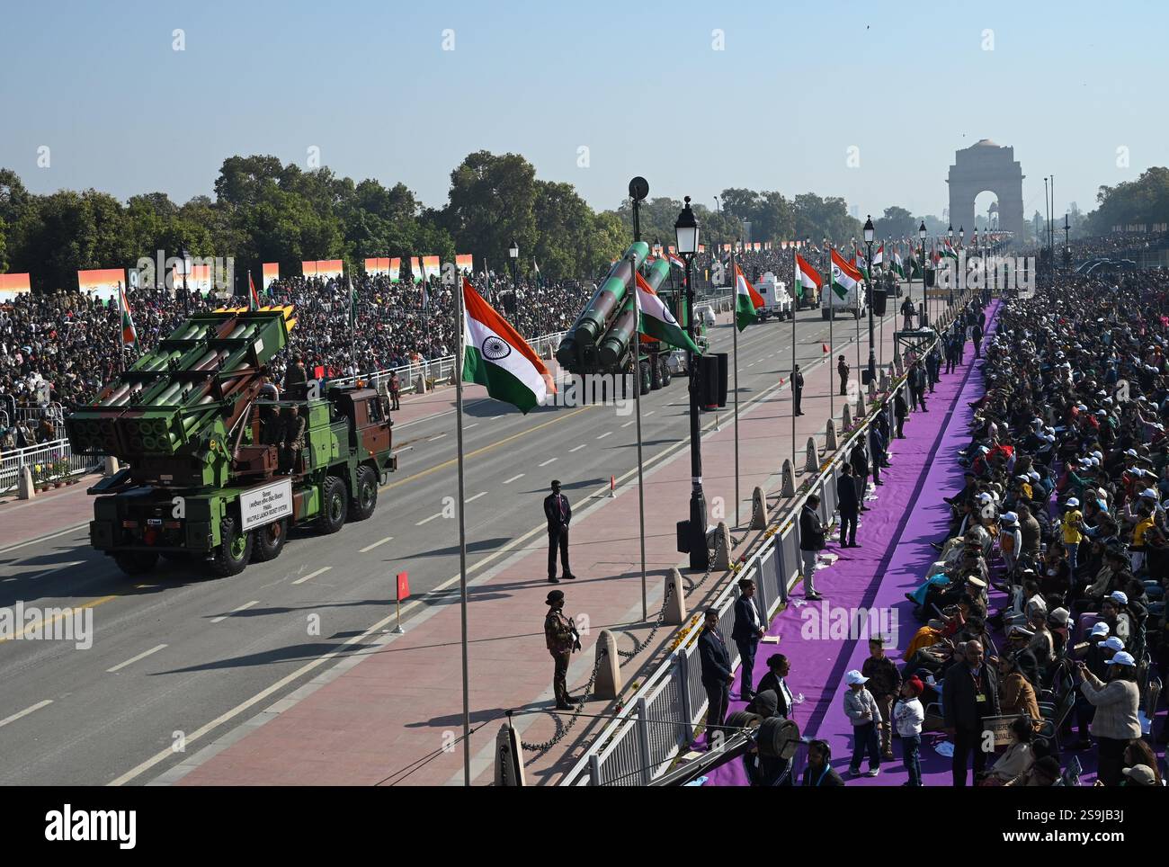 NEW DELHI, INDIA - JANUARY 26: Spectators gather to the Republic Day ...