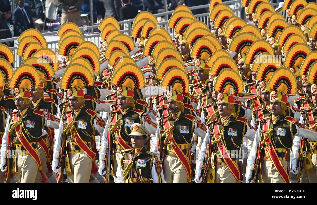 NEW DELHI, INDIA - JANUARY 26: A contingent of the Railway Protection ...