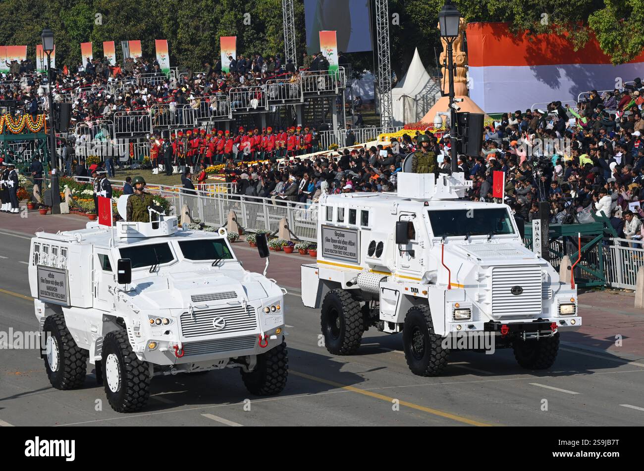NEW DELHI, INDIA - JANUARY 26: Quick Reaction Force Heavy Vehicles on ...