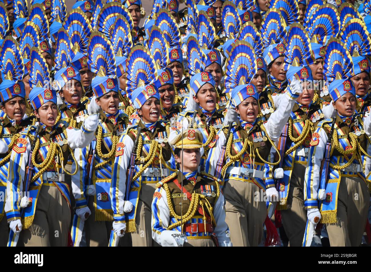 NEW DELHI, INDIA - JANUARY 26: A contingent of the All Women CRPF ...
