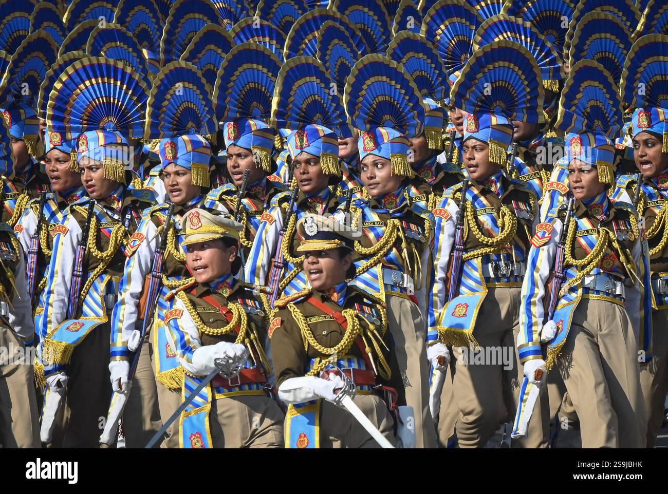 NEW DELHI, INDIA - JANUARY 26: A contingent of the All Women CRPF ...