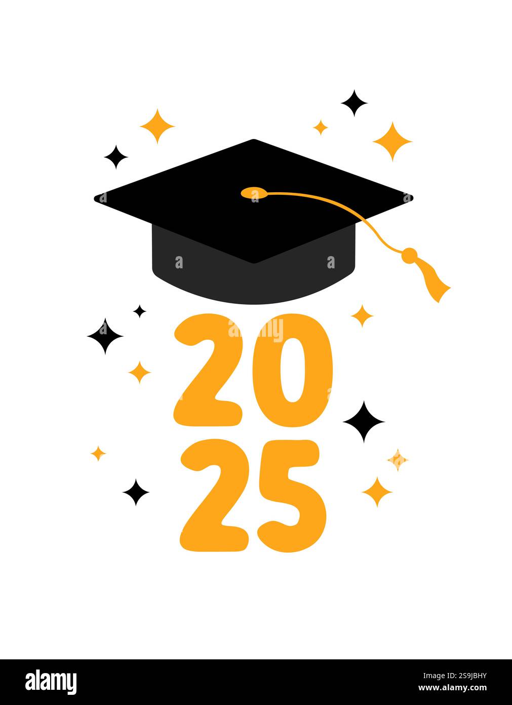 Graduation 2025 vector illustration. Graduate greeting card, poster ...