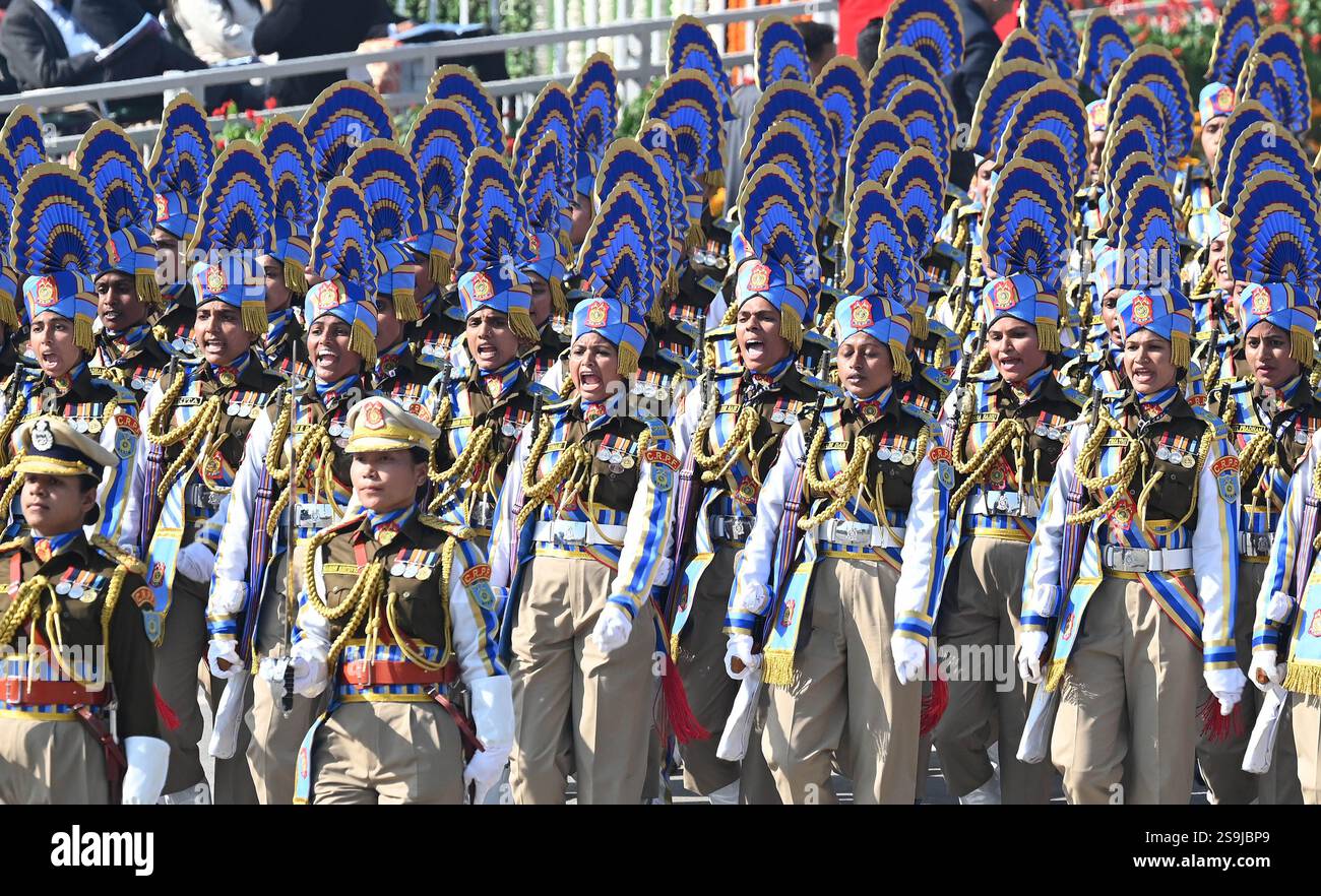 NEW DELHI, INDIA - JANUARY 26: A contingent of the All Women CRPF ...