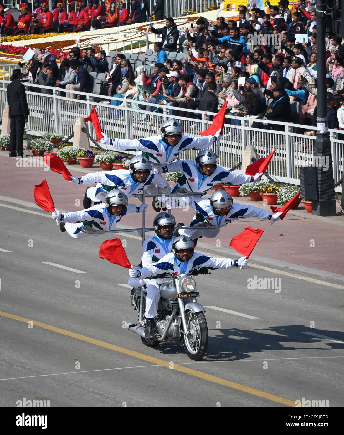 NEW DELHI, INDIA - JANUARY 26: Indian Army's Dare Devils perform during ...