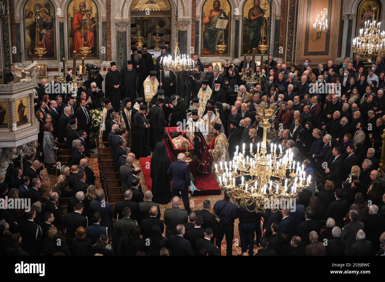 Athens, Greece. 26 January 2025. Greek Orthodox priests and the ...