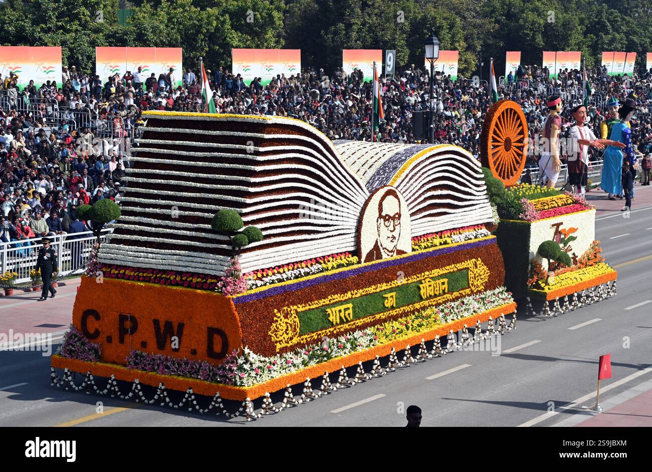 NEW DELHI, INDIA - JANUARY 26: A tableaux from Central Public Works Department (CPWD) on display ...