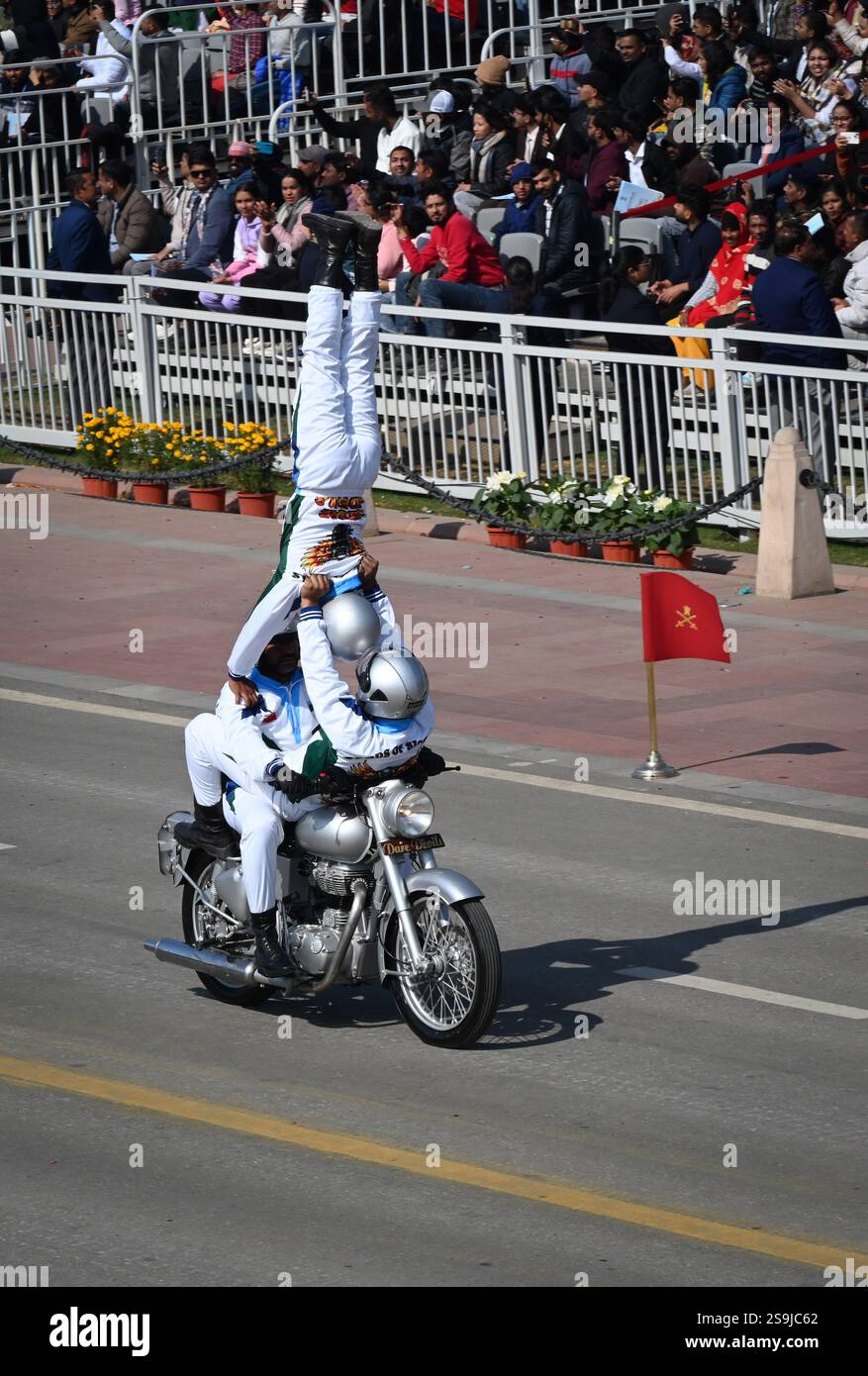 NEW DELHI, INDIA - JANUARY 26: Indian Army's Dare Devils perform during ...