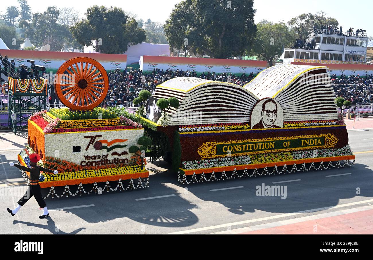 NEW DELHI, INDIA - JANUARY 26: A tableaux from Central Public Works ...