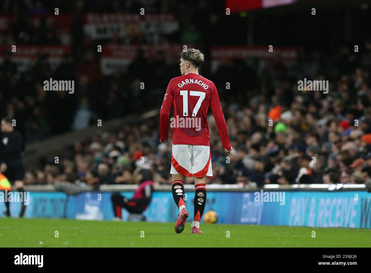 Craven Cottage, January 26th 2025: Alejandro Garnacho of Manchester ...