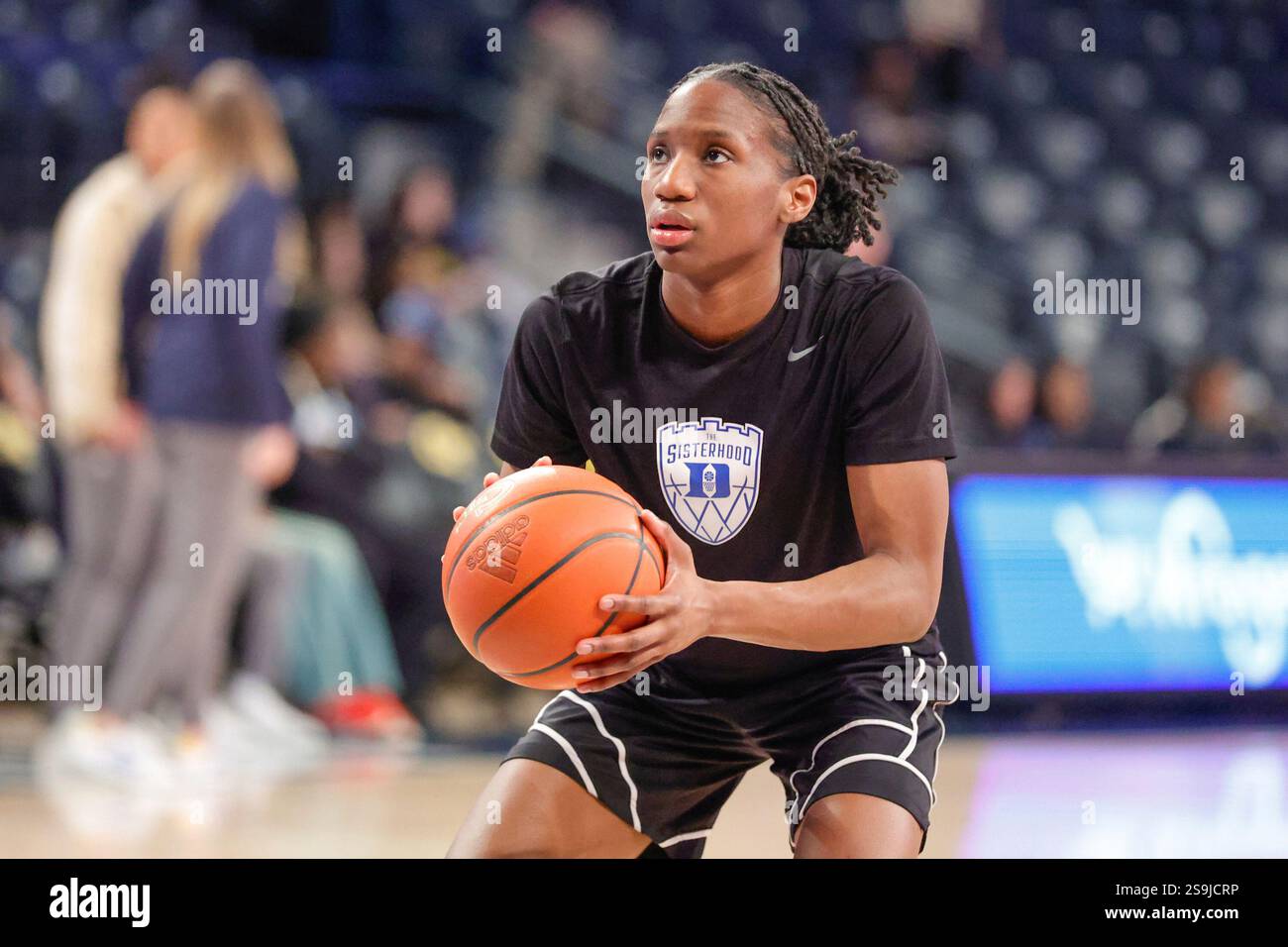 January 26, 2025: Jadyn Donovan (4) of Duke warms up prior to the NCAA ...