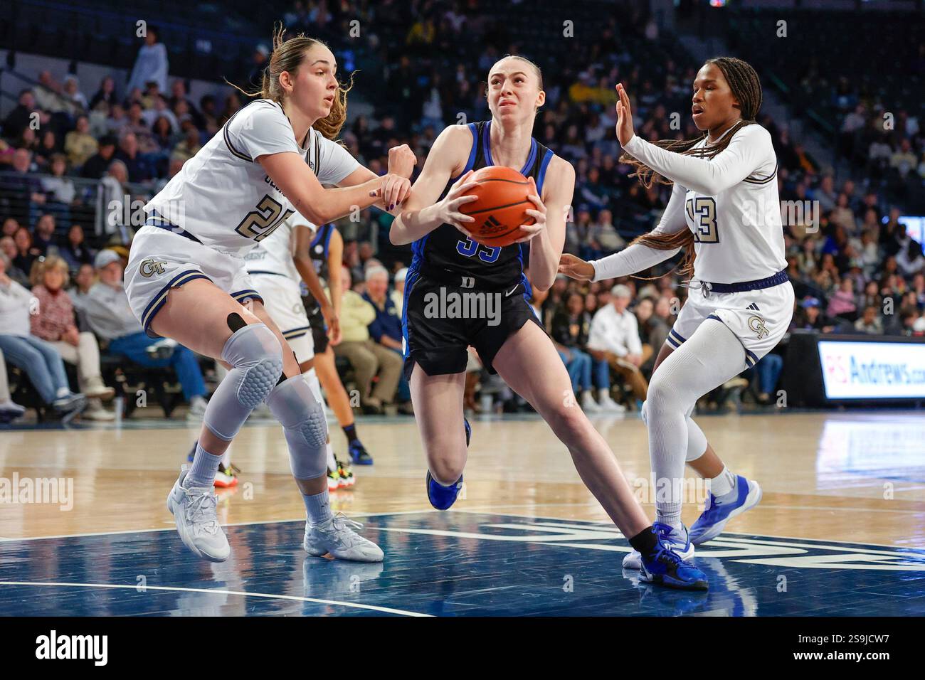 January 26, 2025: Toby Fournier (35) of Duke drives to the basket ...