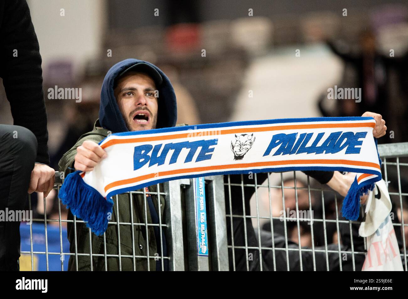 Fan of Montpellier during the French championship Ligue 1 football ...