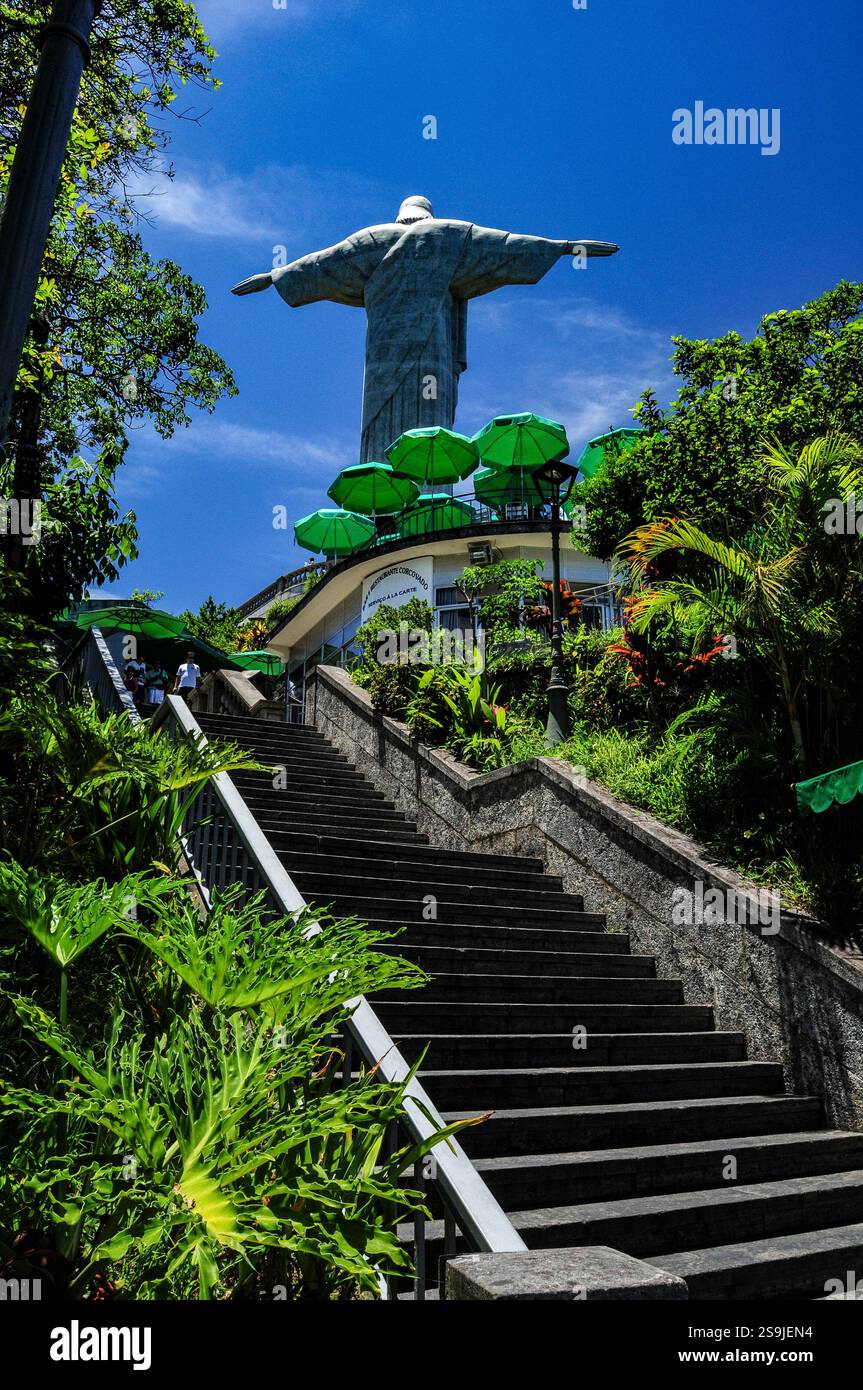 View of Christ the Redeemer, Corcovado Hill, Rio de Janeiro, Brazil ...