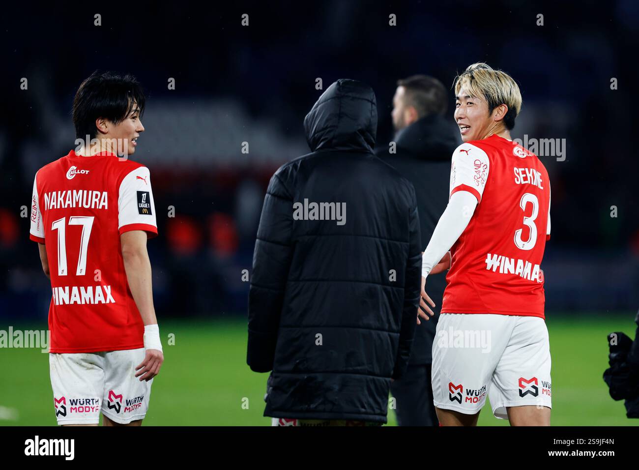 Keito Nakamura, Junya Ito, Hiroki Sekine (Reims), JANUARY 25, 2025 - Football / Soccer : French ...