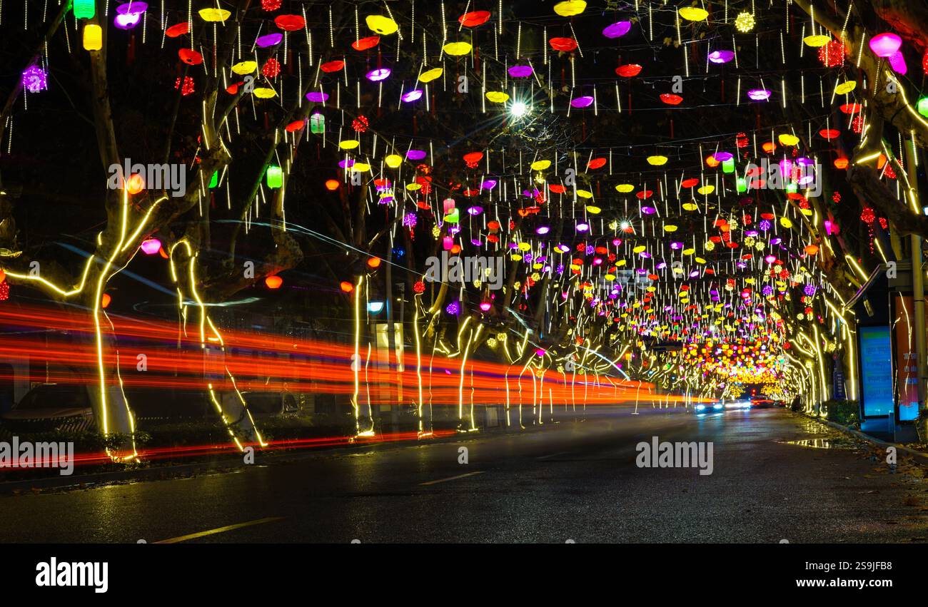 SUQIAN, CHINA - JANUARY 26, 2025 - Vehicles drive along People's South ...