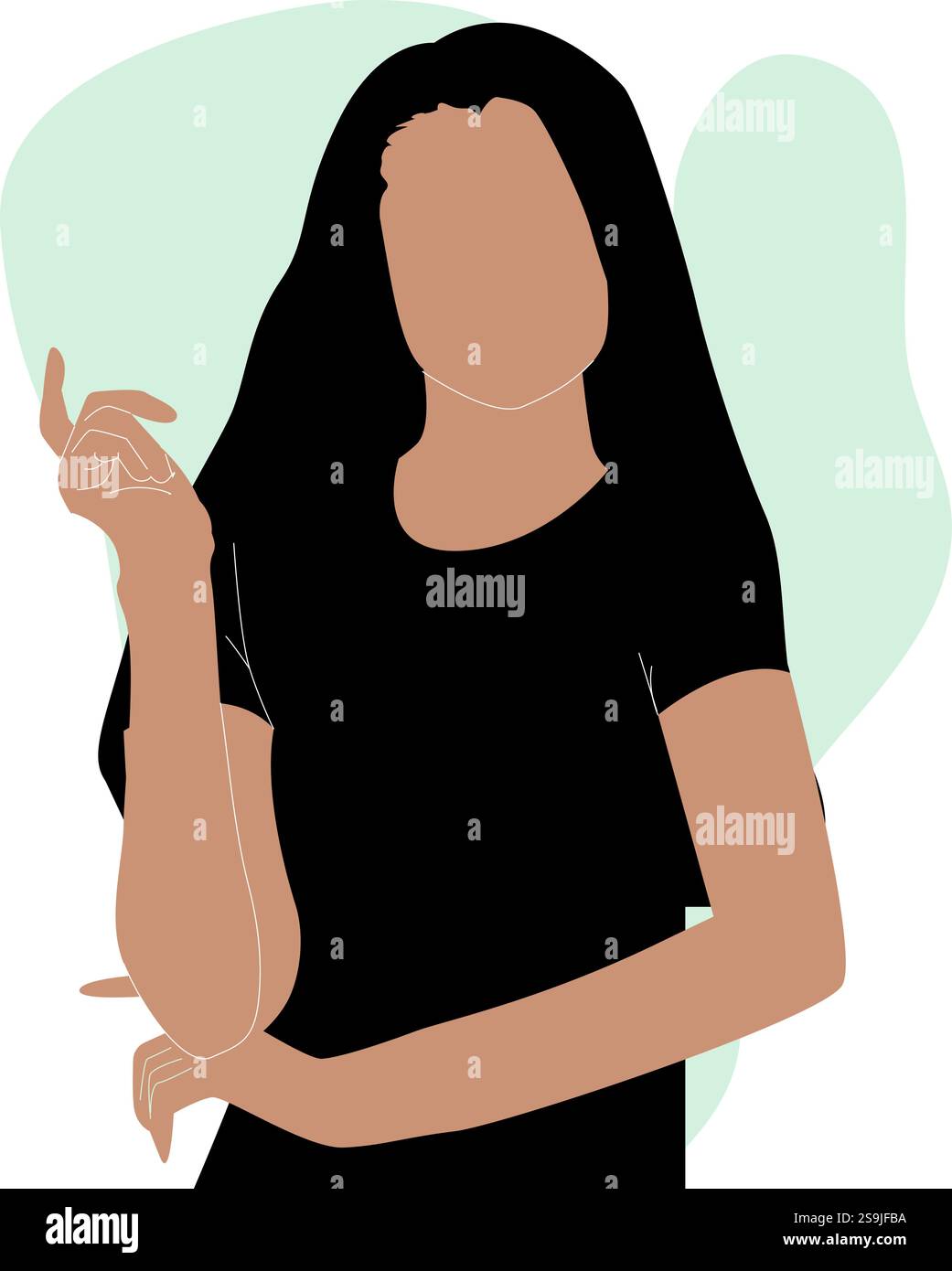 Thinking girl concept in vector Stock Vector Image & Art - Alamy