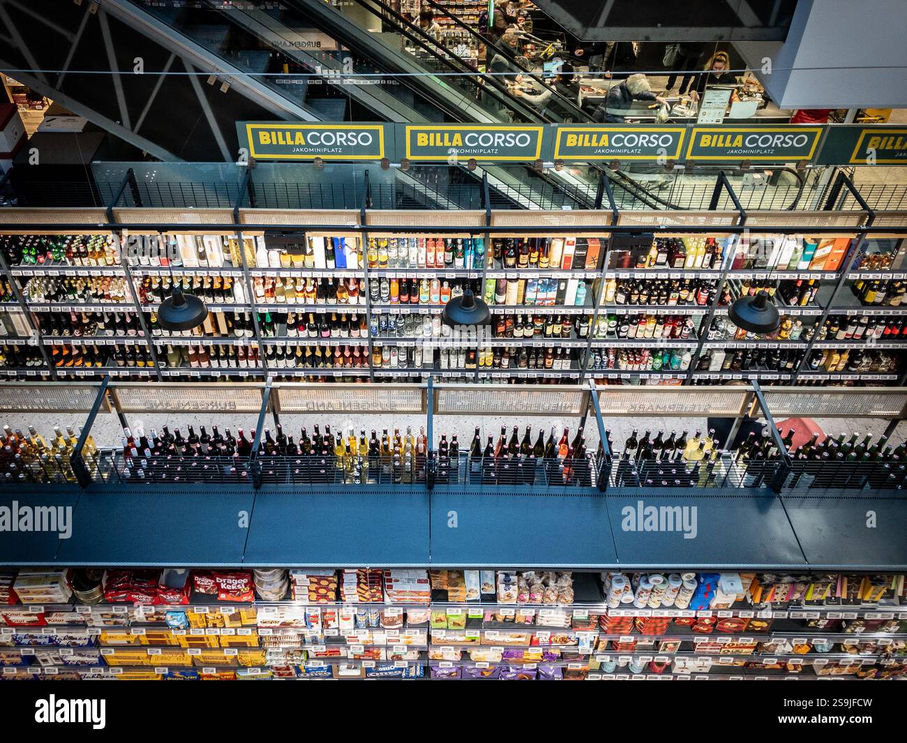 GRAZ, AUSTRIA - DECEMBER 23, 2024: An overhead view of rows and aisles ...