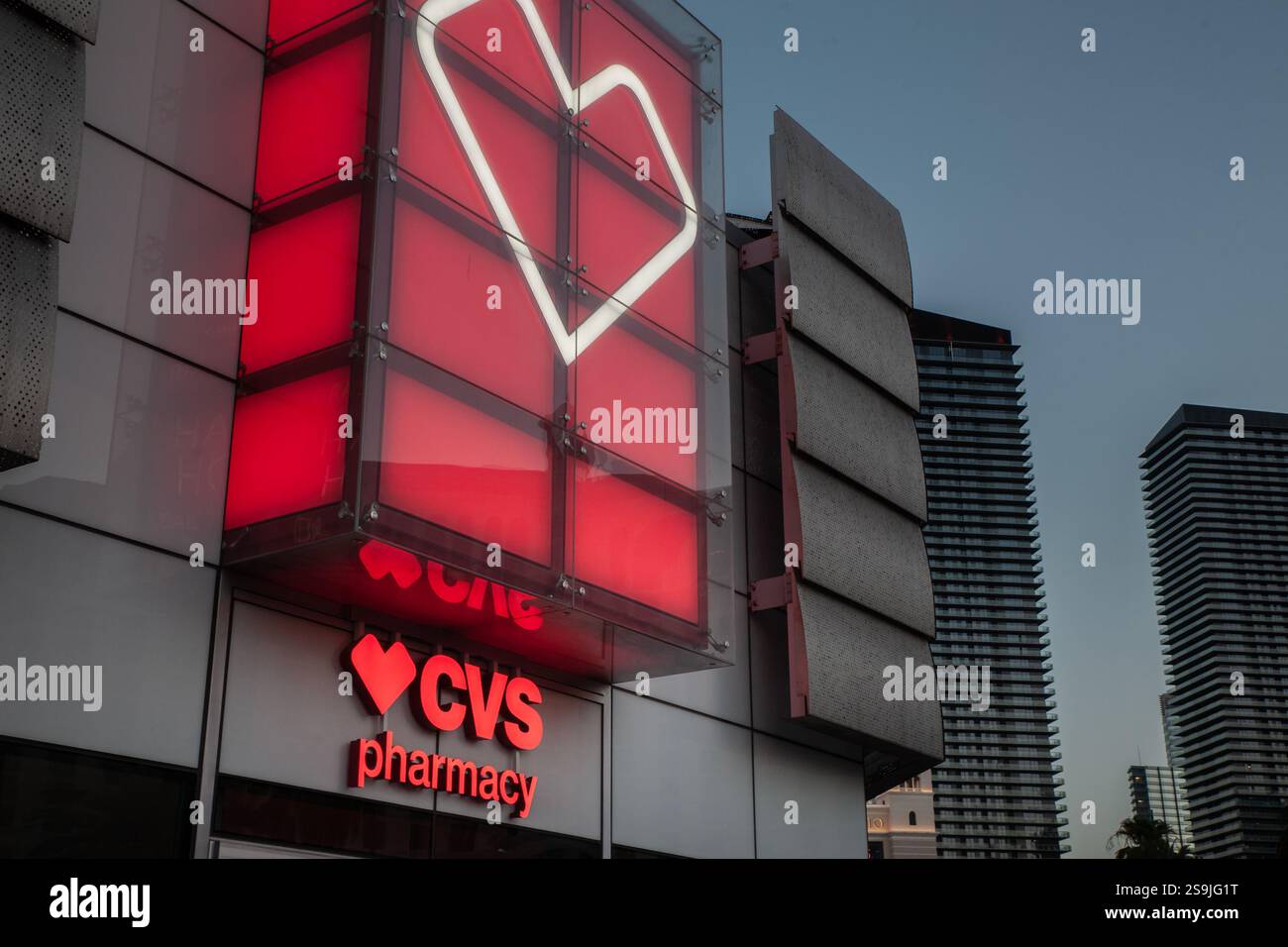 LAS VEGAS - AUGUST 18, 2024: CVS Pharmacy logo on their store in Las ...