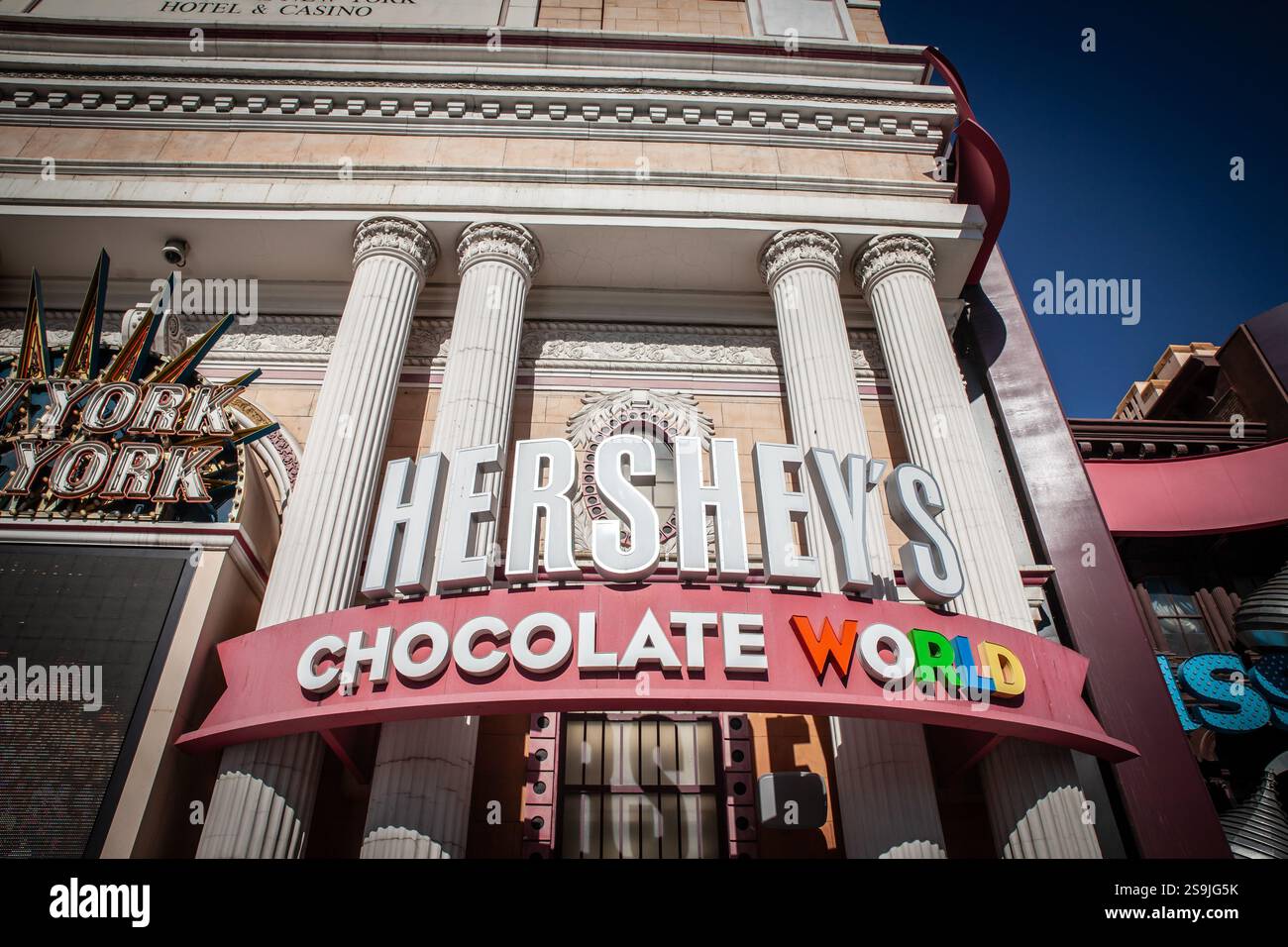 LAS VEGAS - AUGUST 18, 2024: Hershey’s Chocolate World storefront sign ...