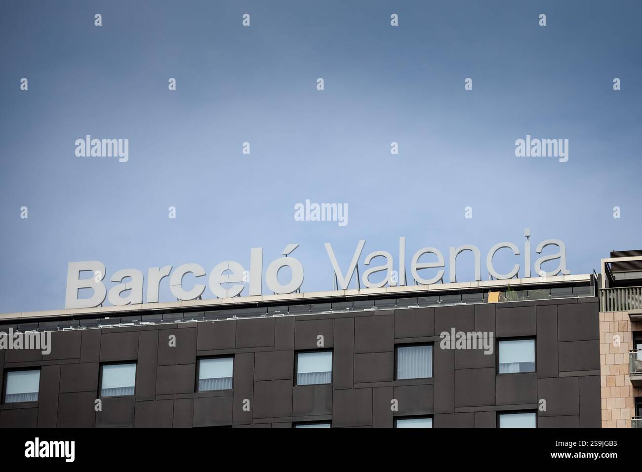 VALENCIA, SPAIN - OCTOBER 12, 2024: The Barcelo Valencia hotel sign ...