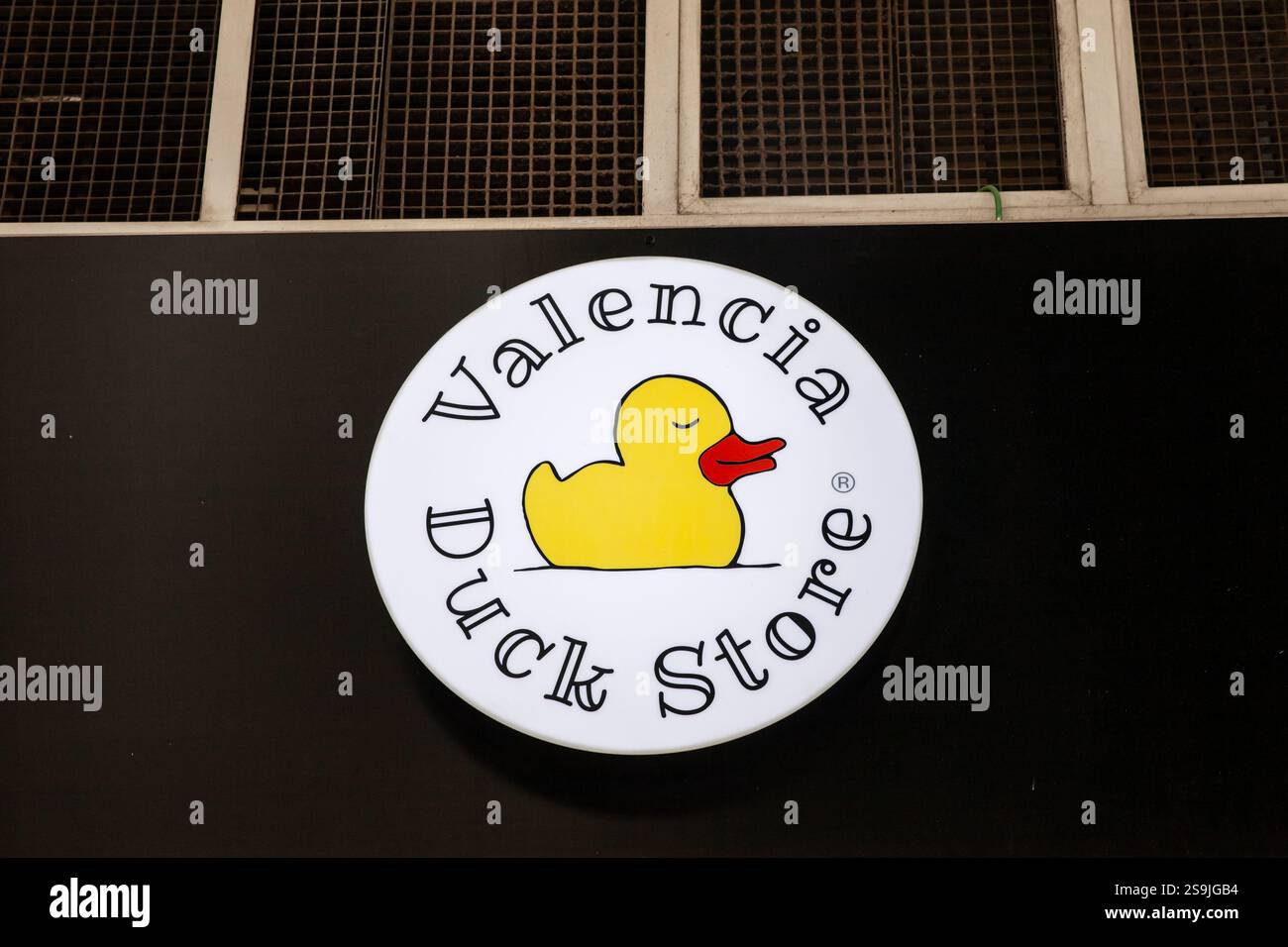 VALENCIA, SPAIN - OCTOBER 12, 2024: The Valencia Duck Store logo ...