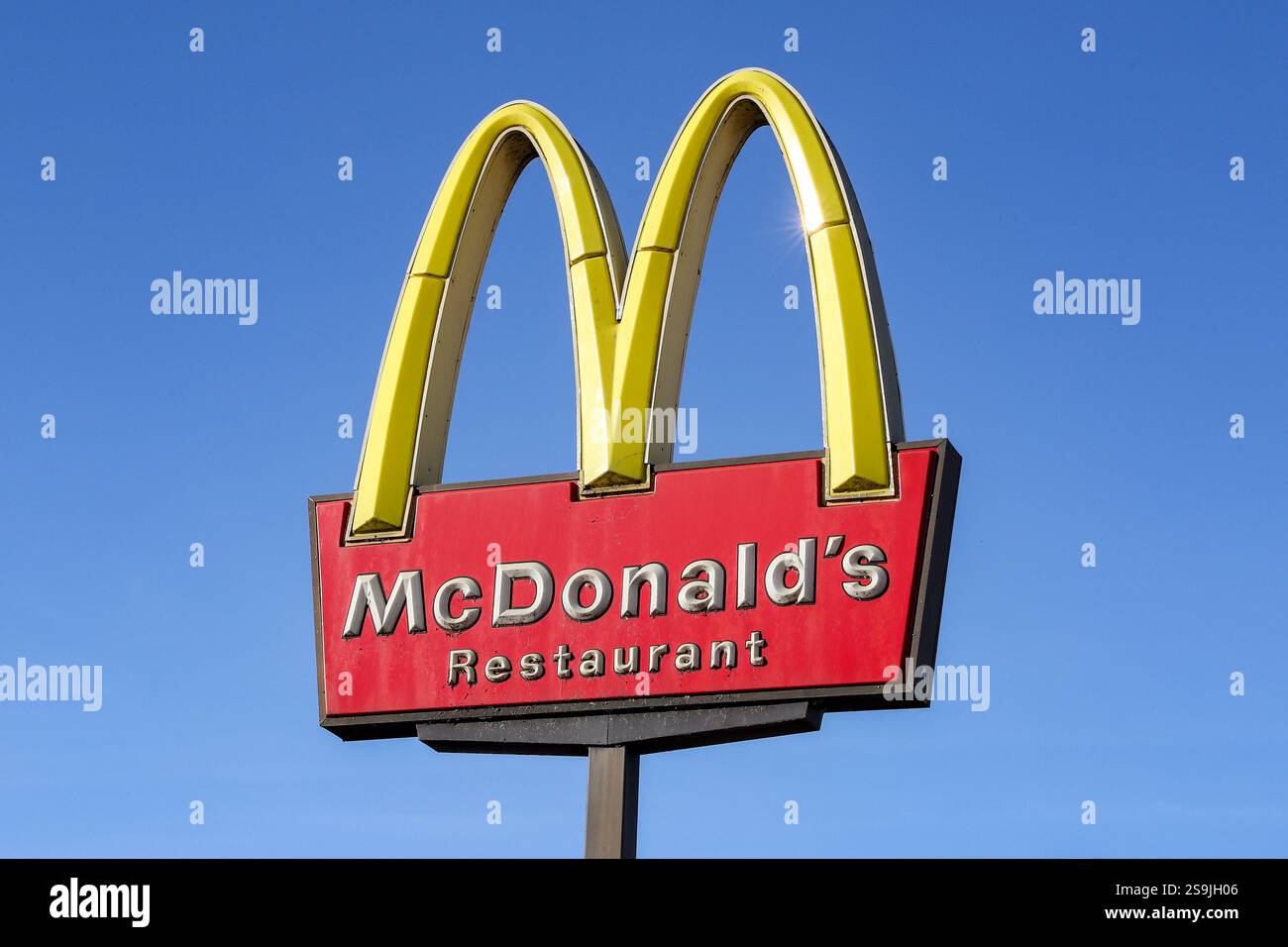 The McDonald's Golden Arches logo is seen on a sign outside of the fast ...