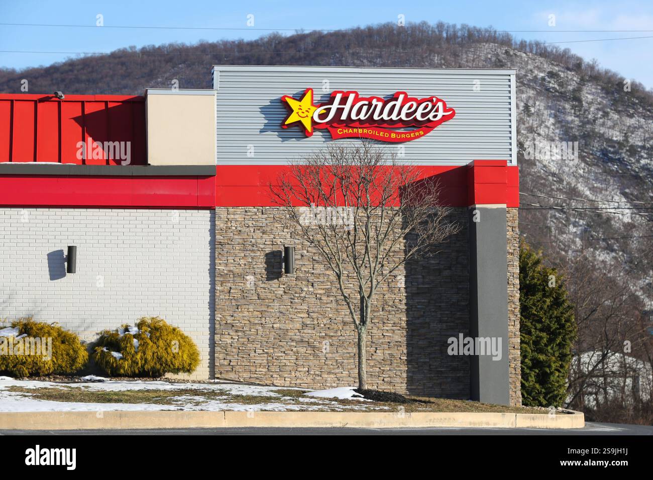 An exterior view of a Hardee's fast food restaurant in Dauphin, Pa. on ...