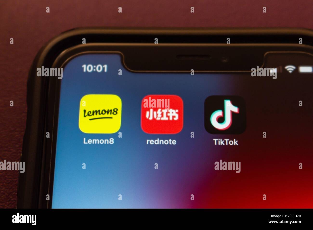 Mexico City, MEXICO - Jan 26 2025 : Lemon8, RedNote and TikTok icons are displayed on an iPhone ...