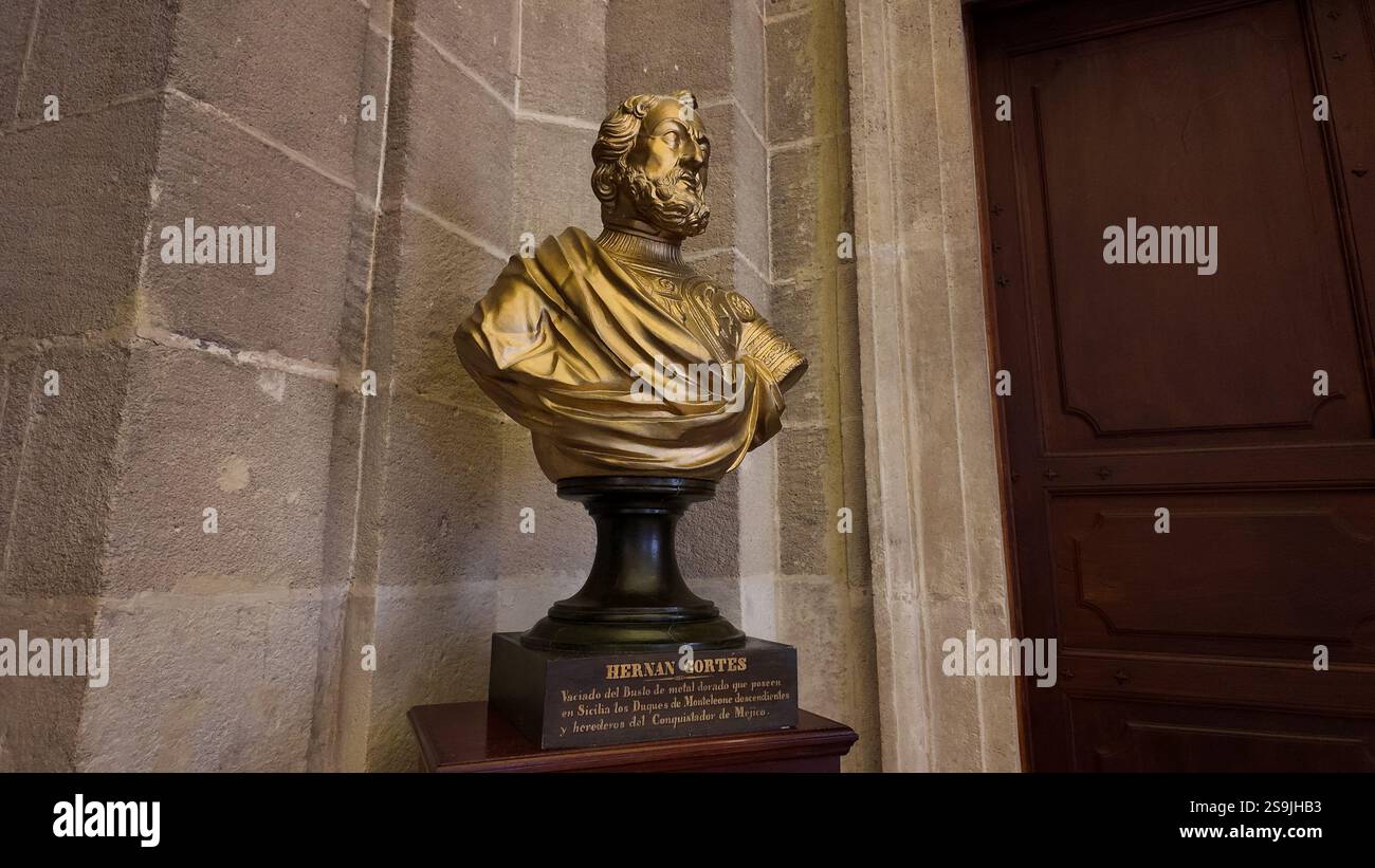 Bust of Hernan Cortes inside the General Archive of the Indies or ...
