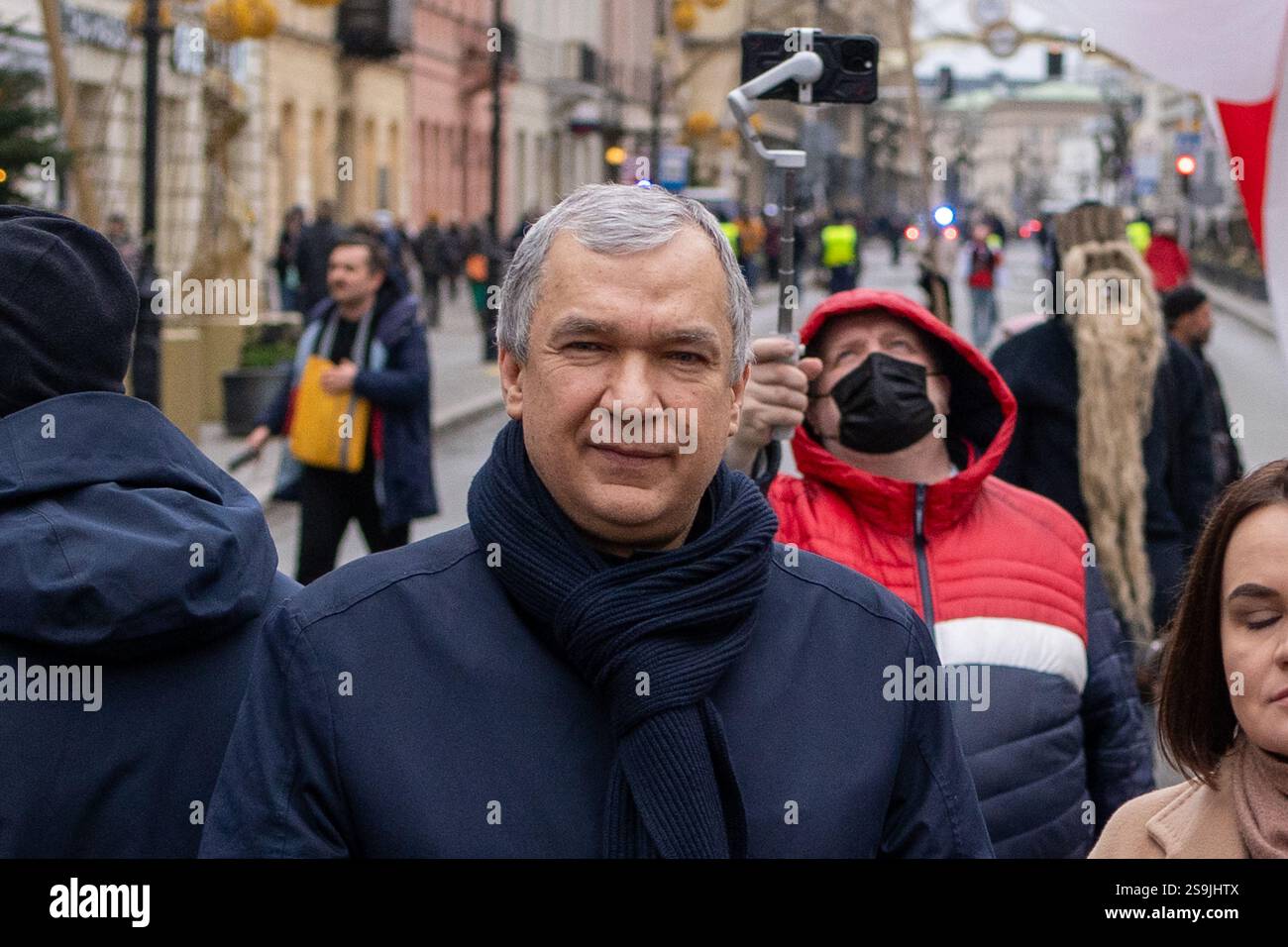 Warsaw, Poland. 26th Jan, 2025. Pavel Latushko takes part in the March ...