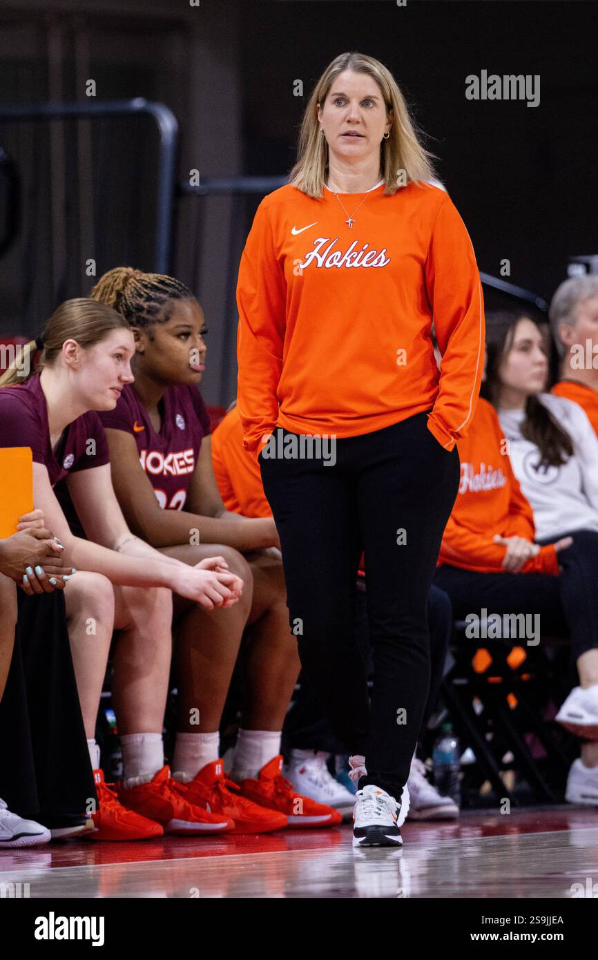 January 26, 2025: Virginia Tech head coach Megan Duffy during the first ...