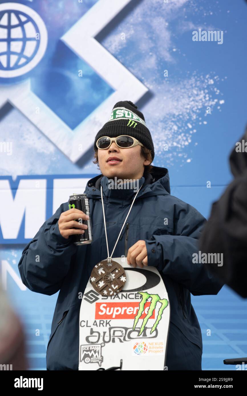 January 25, 2025, Aspen, Colorado, USA: Japanese snowboarder TAIGA ...