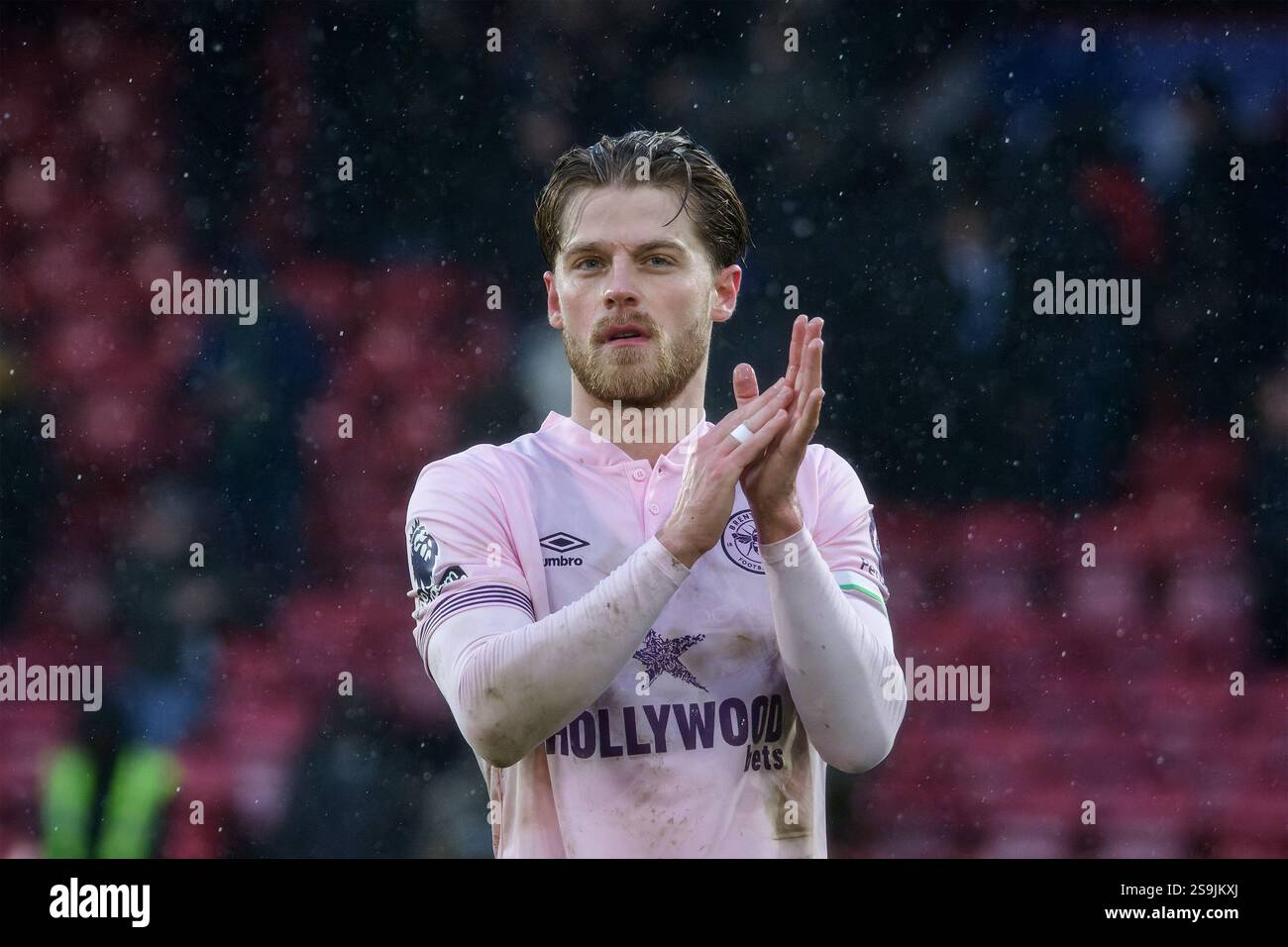 London, England, January 27 2025: Mathias Jensen (8 Brentford) after ...