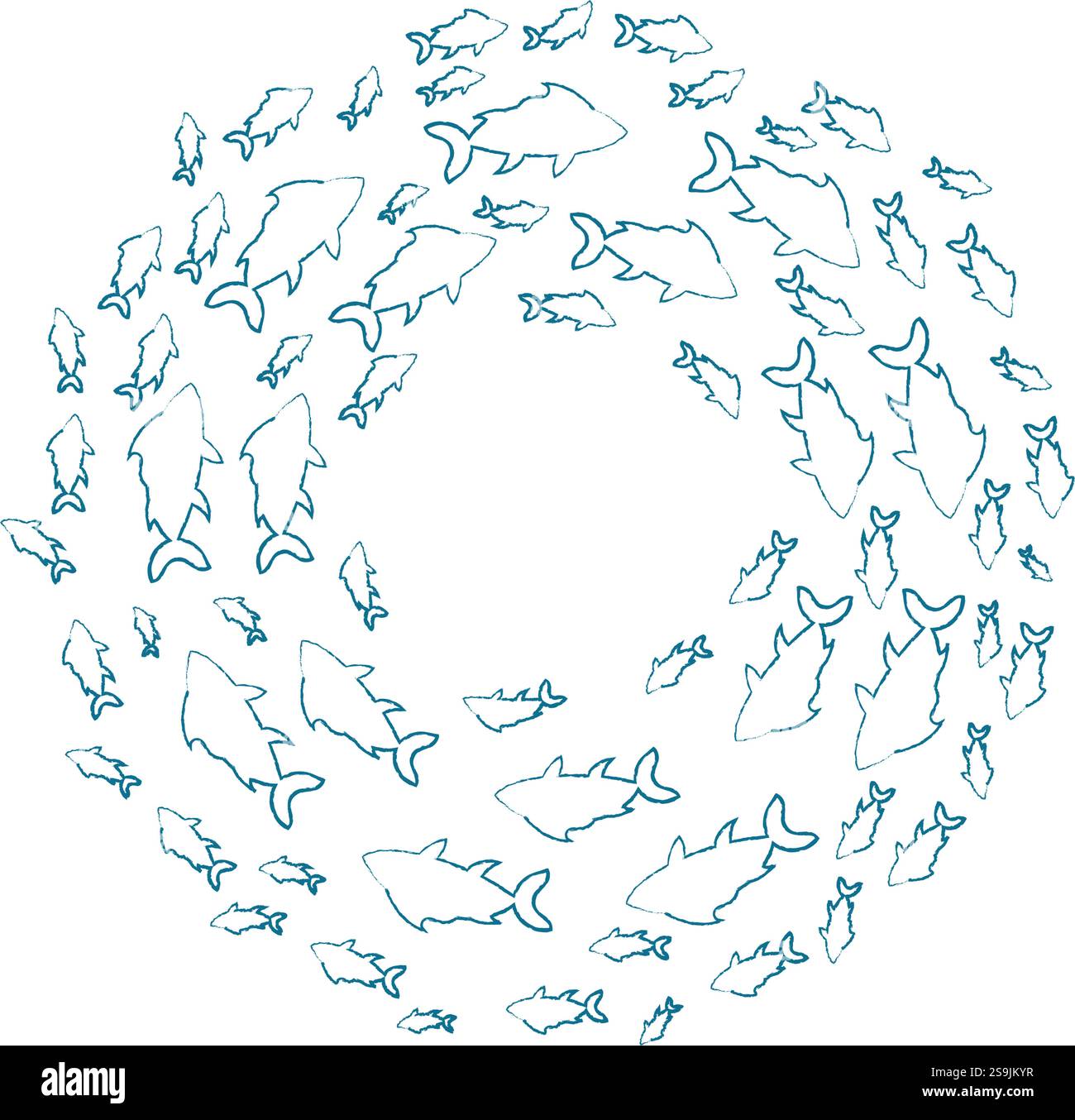 Chalk Fish School Silhouette Stock Vector Image & Art - Alamy