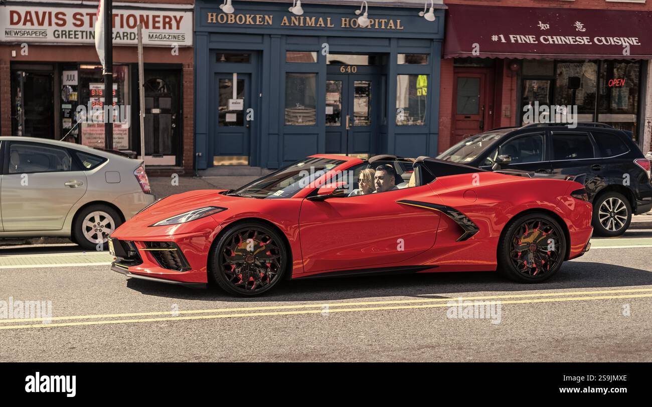 New York City, USA - March 31, 2024: Chevrolet Corvette C8 convertible ...