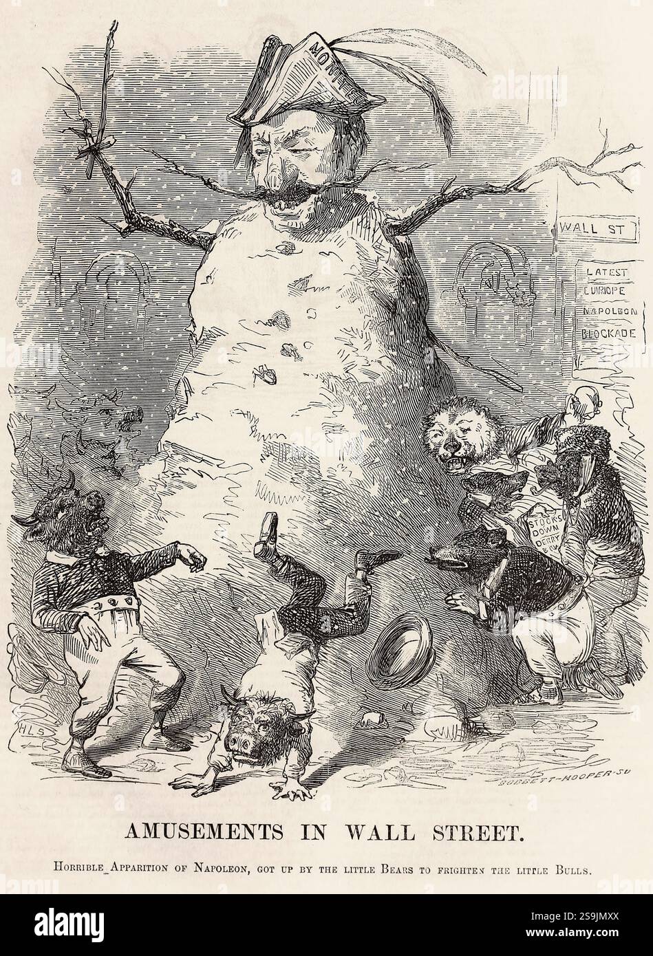 Amusements in Wall Street - Horrible Appartition of Napoleon, got up by ...