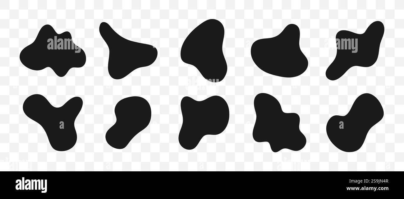 Freeform shapes. Abstract irregular random blobs. Modern graphic design elements. Vector set ...