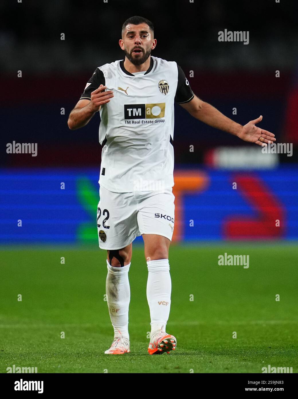 Luis Rioja of Valencia CF during the La Liga EA Sports match between FC ...