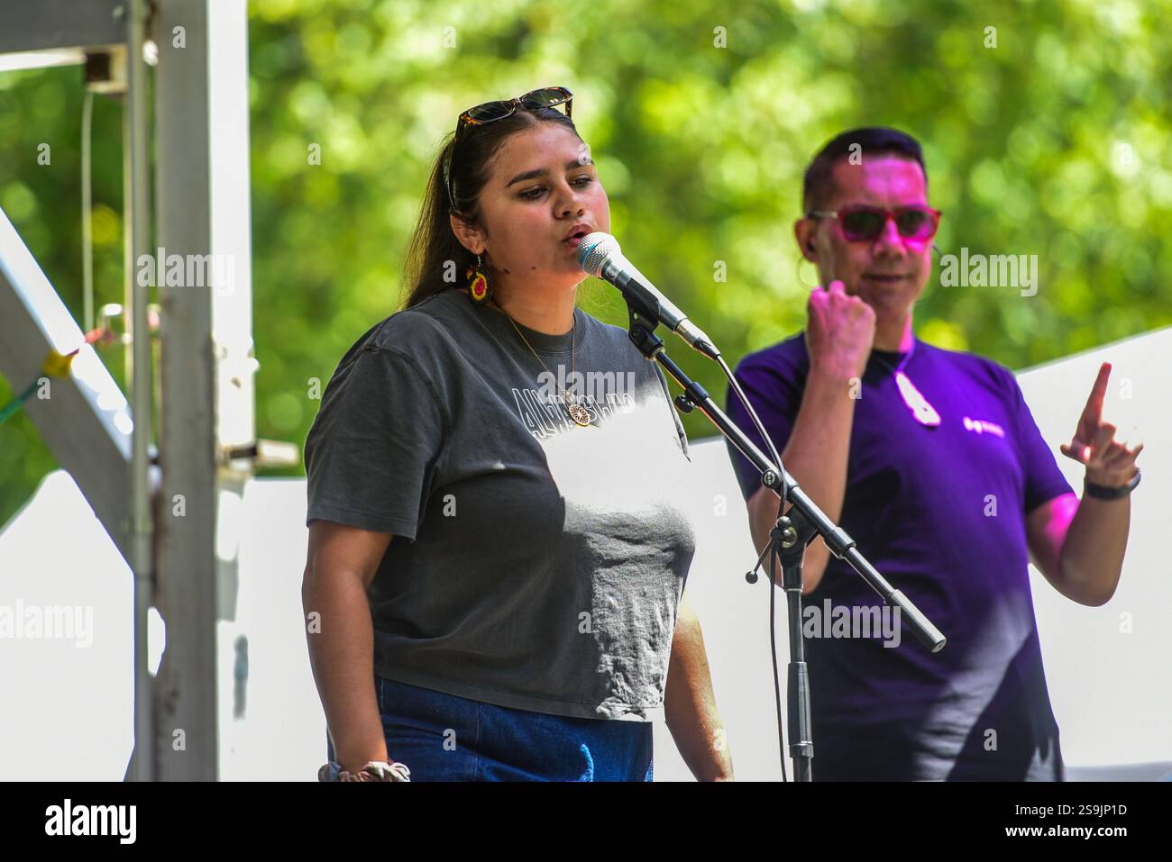 Georgia Somers is seen performing with Jarrah band at Share the Spirit ...