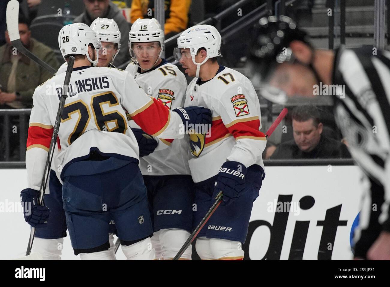 Florida Panthers center Anton Lundell (15) celebrates after scoring ...