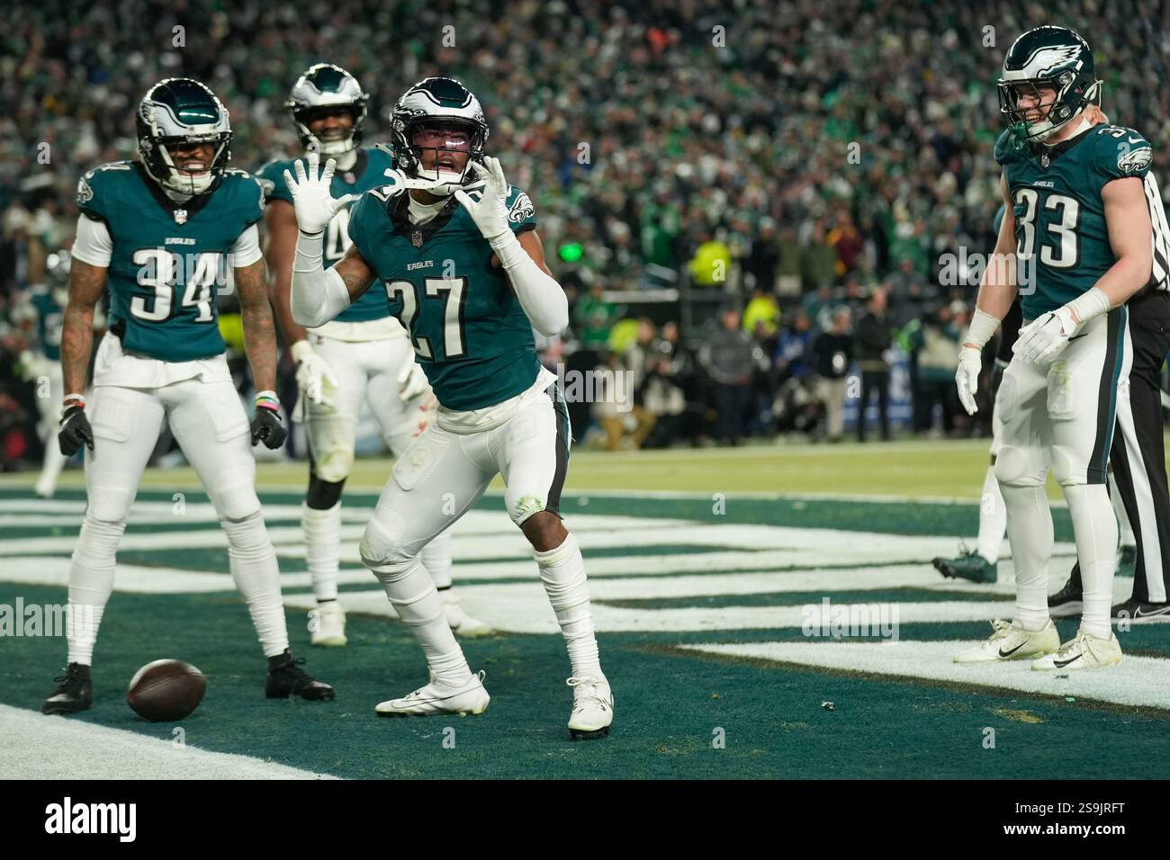 Philadelphia Eagles' Quinyon Mitchell (27), second from left ...