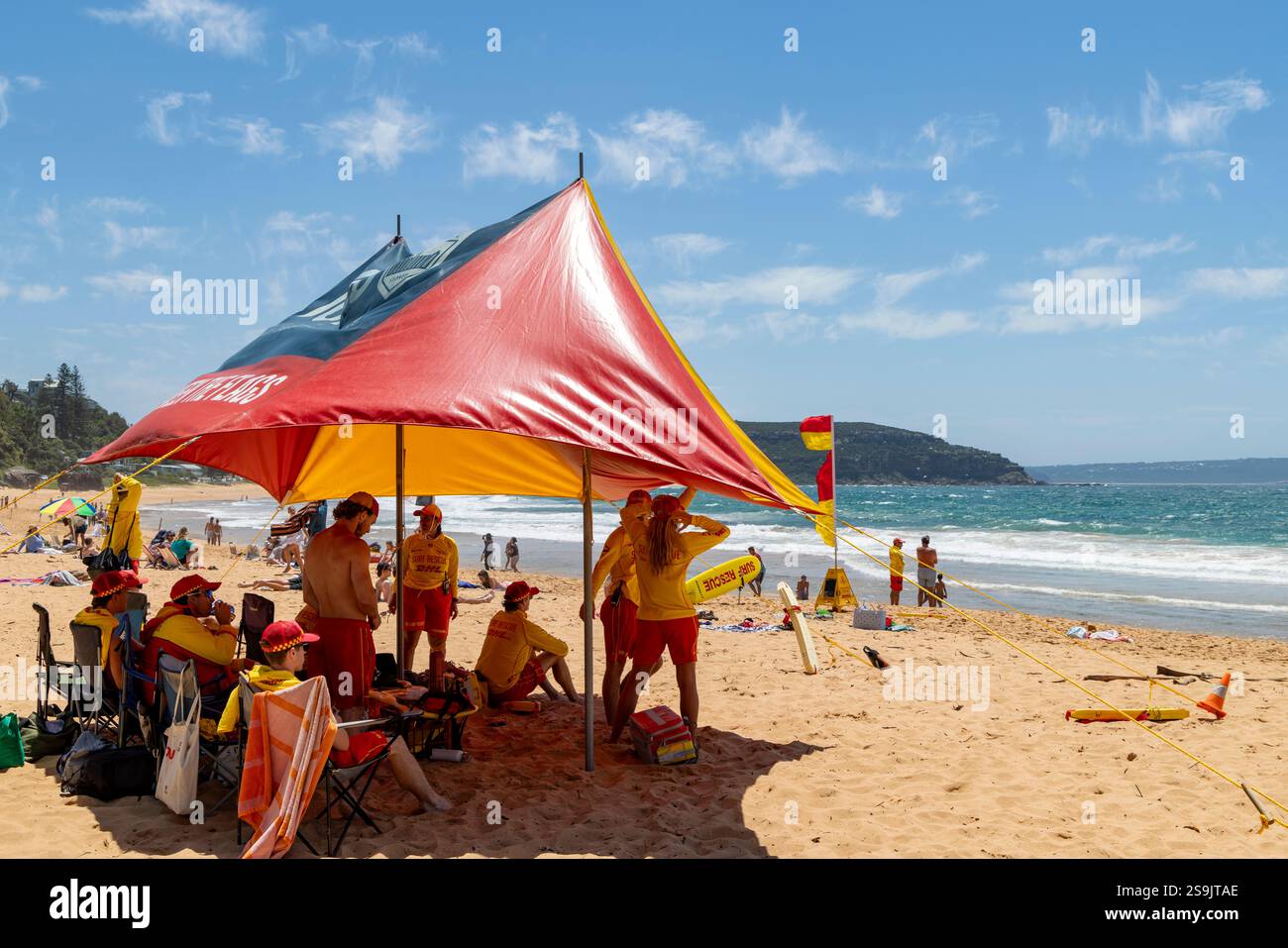 Palm Beach Sydney, volunteer surf rescue patrol staff sheltering from ...