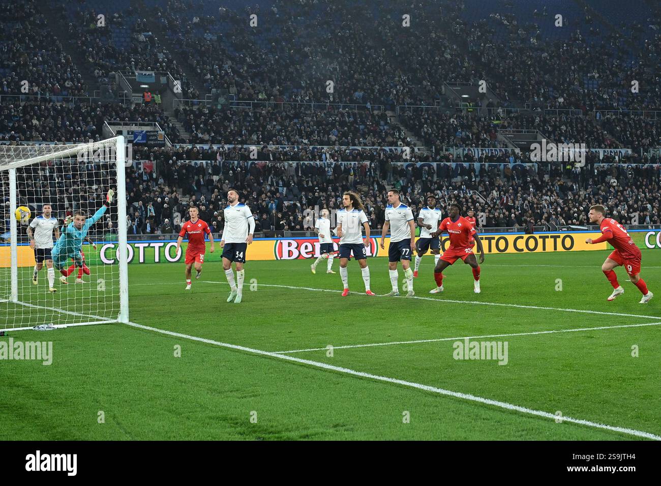 Rome, Italy. 26th Jan, 2025. Lucas Beltran (No.9) of Fiorentina scores ...