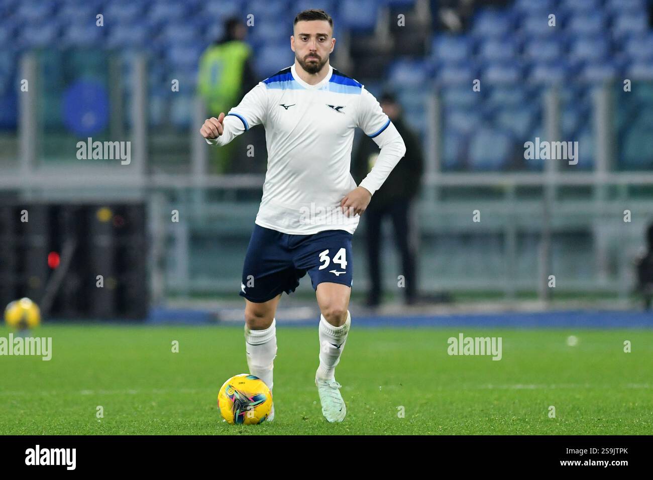 Mario Gila of SS Lazio seen in action during the Serie A match between ...