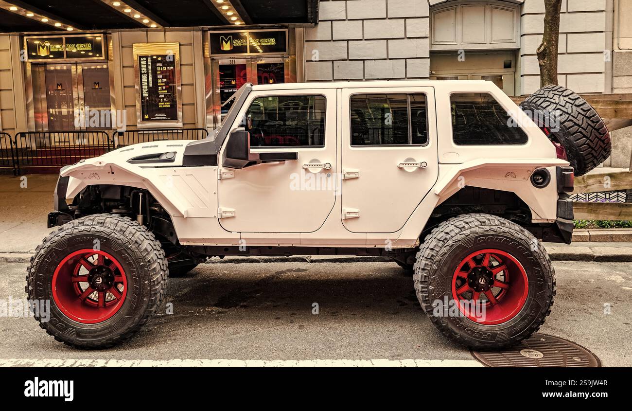 New York City, USA - April 28, 2024: Jeep Gladiator pickup truck car ...