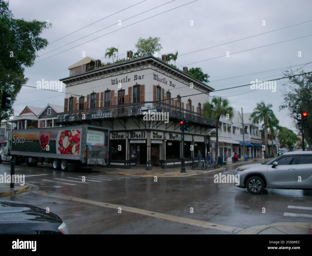 Side view opened Stella Artois brand Beer delivery semi truck ...
