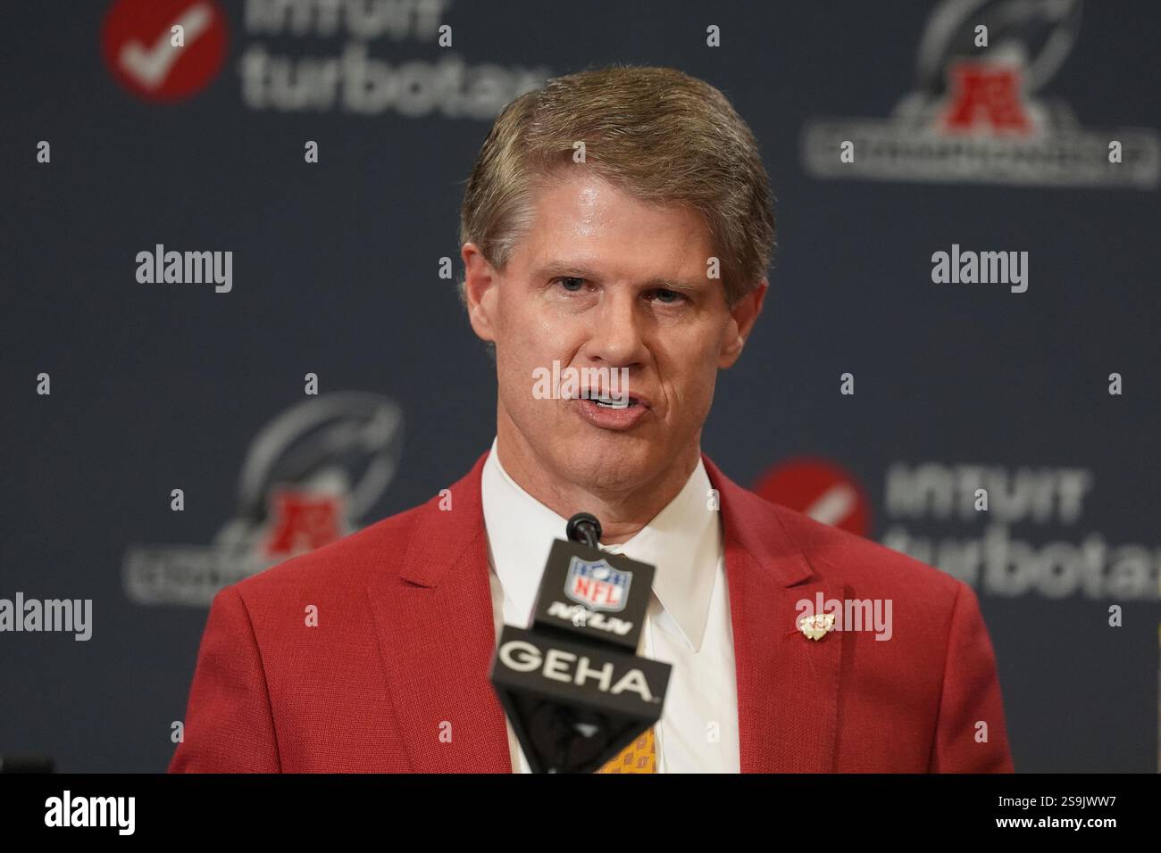 Kansas City Chiefs owner Clark Hunt speaks during a news conference ...