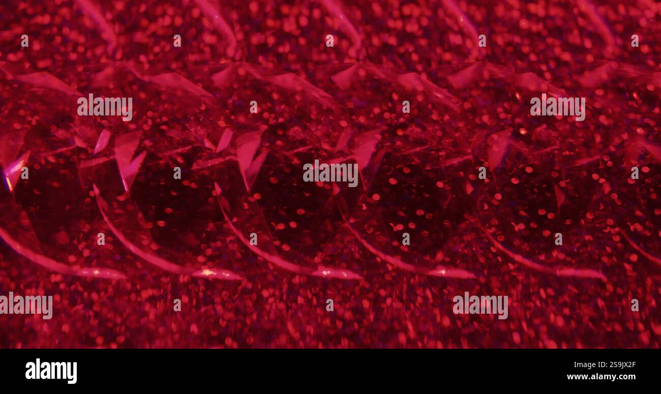 Blur glare flickers. Festive blinking. Red color gleaming particles ...