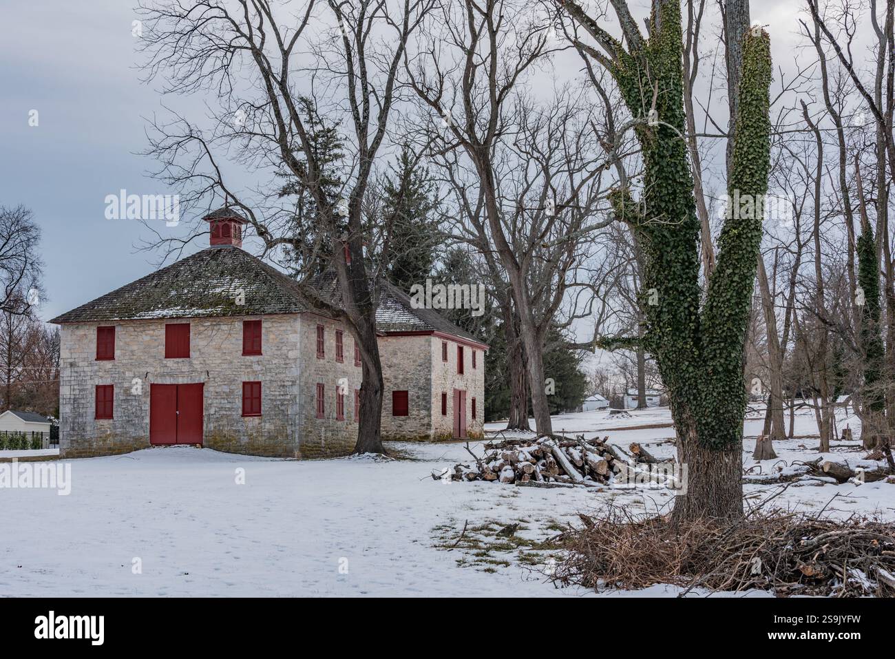 A Snowy Winter Day at Hampton National Historic Site, Towson MD Stock ...